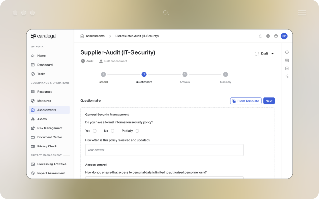 Audit software for Data Privacy & ISMS compliance